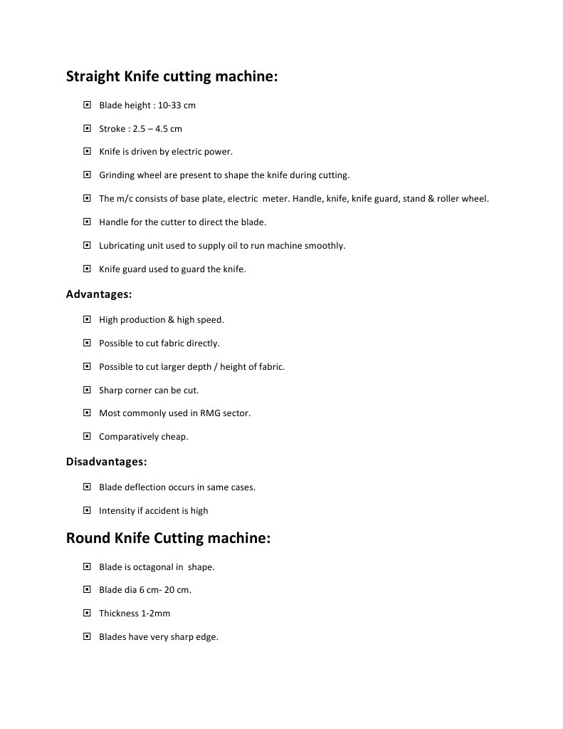 Straight Knife Cutting Machine | PDF