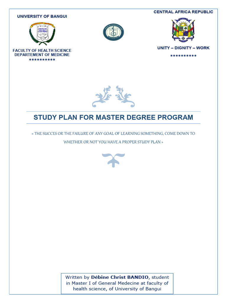 Master's Study Plan Bandio | PDF | Pathology | Medicine