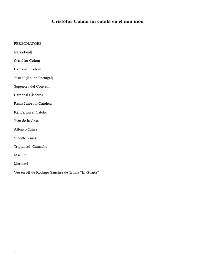 Cristofor Colom Un Catalá en El Nou Món | PDF