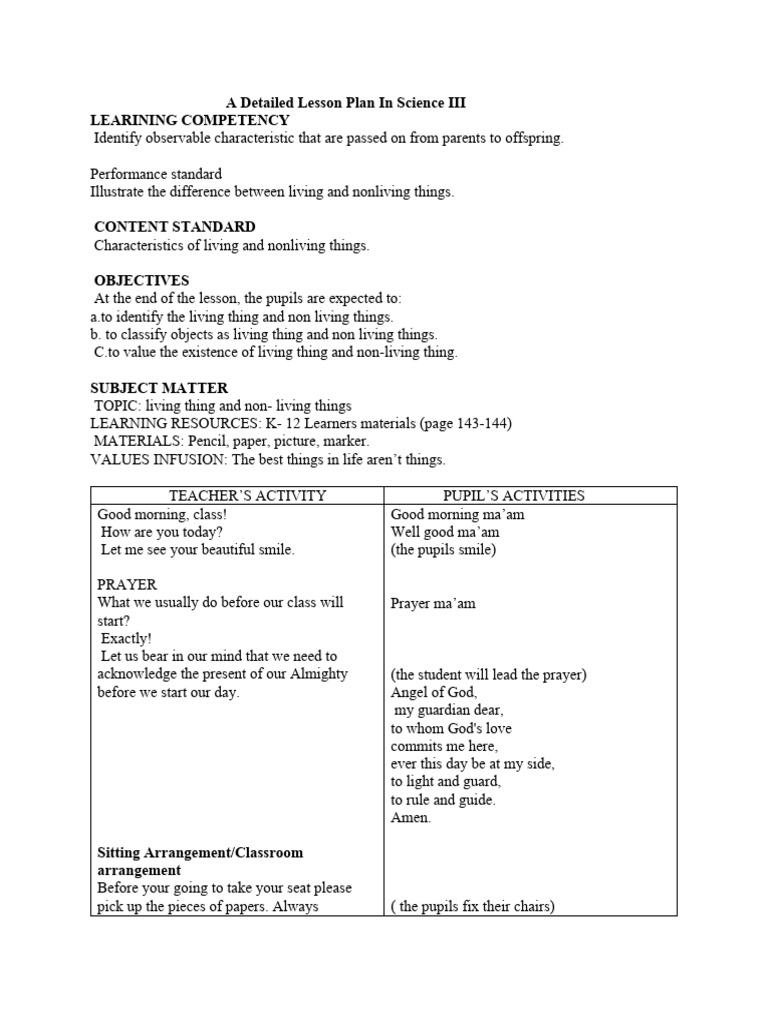 A-Detailed-Lesson-Plan-In-Science-III_073732 | PDF | Lesson Plan | Learning