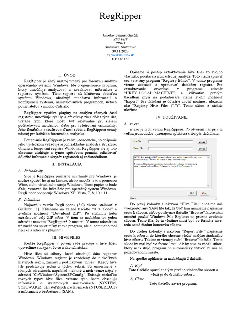 PRBIT Griscik RegRipper | PDF