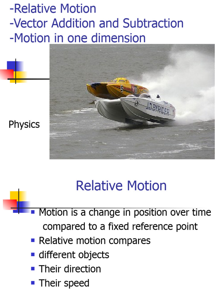 Relative Motion Power Point HS | PDF | Euclidean Vector | Velocity