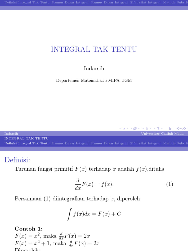 Rumus Dasar Integral | PDF