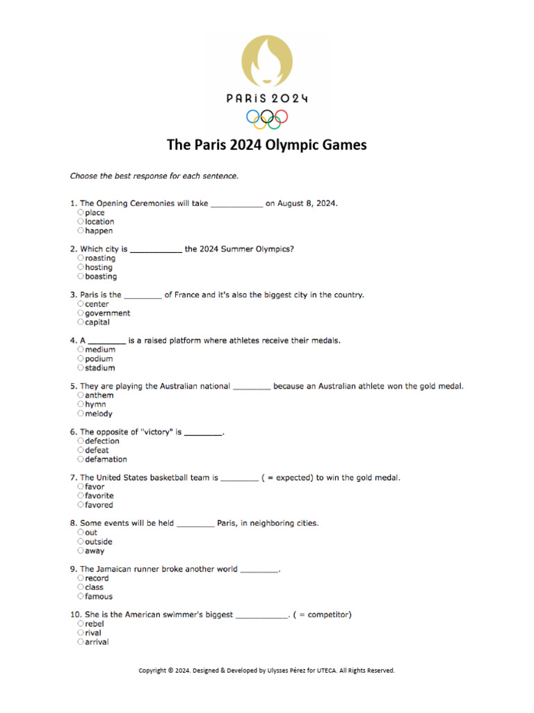The Paris 2024 Olympics | PDF | Olympic Games | Summer Olympic Games