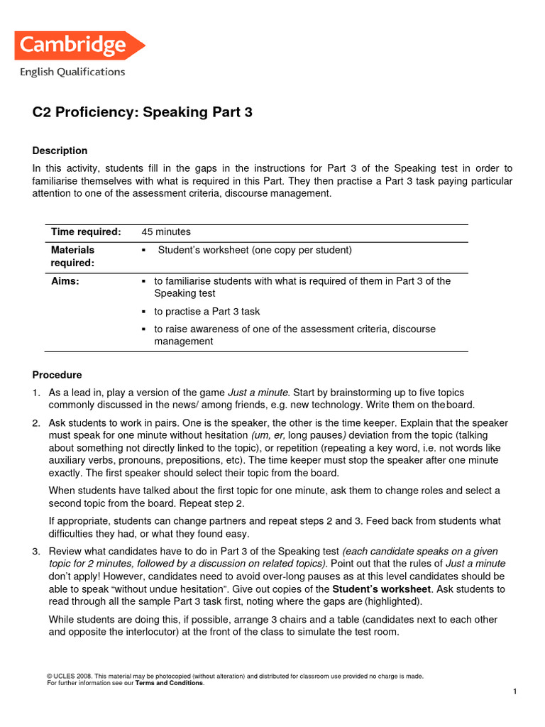 168159 Cambridge English c2 Proficiency Speaking Part 3 | Download Free ...