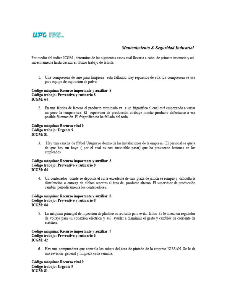 ICGM EJERCICIOS Juan Pablo Bustamante | PDF