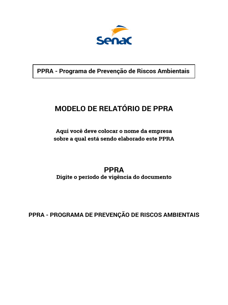 Modelo de Relatorio PPRA | PDF | Negócios