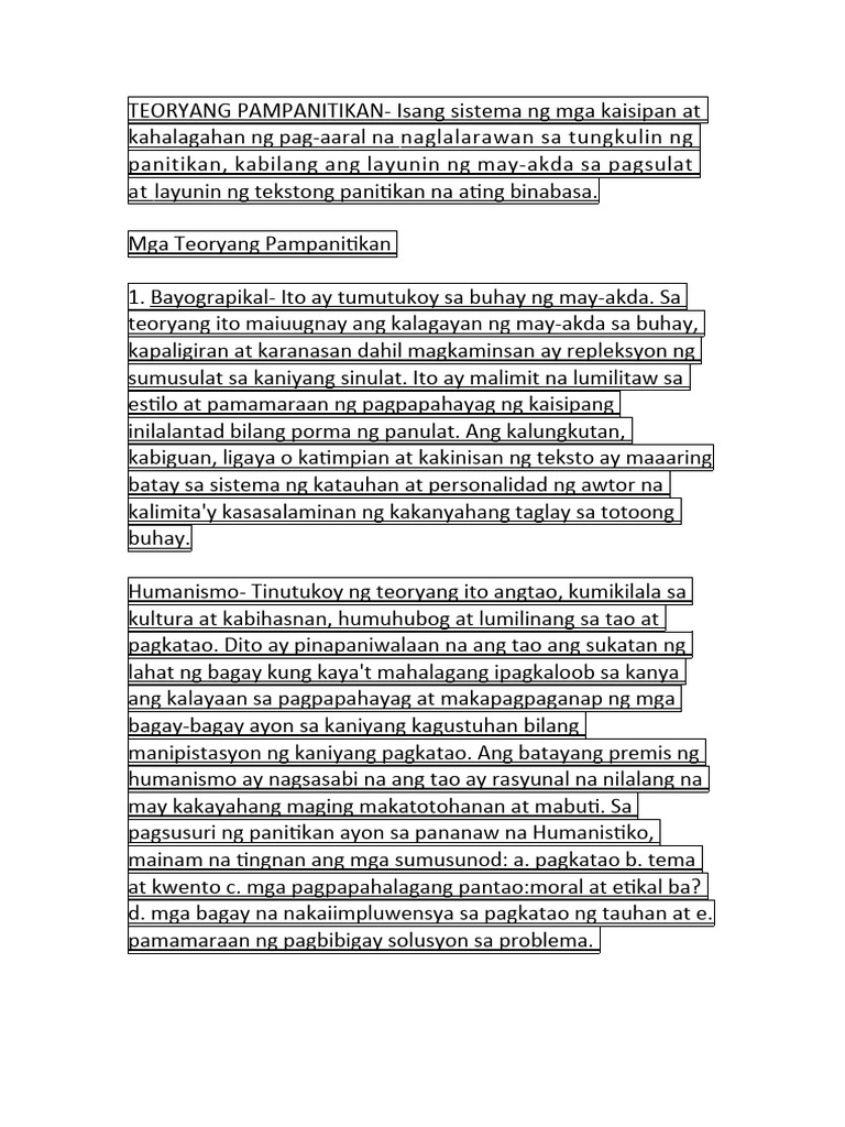 Teoryang Pampanitikan | PDF