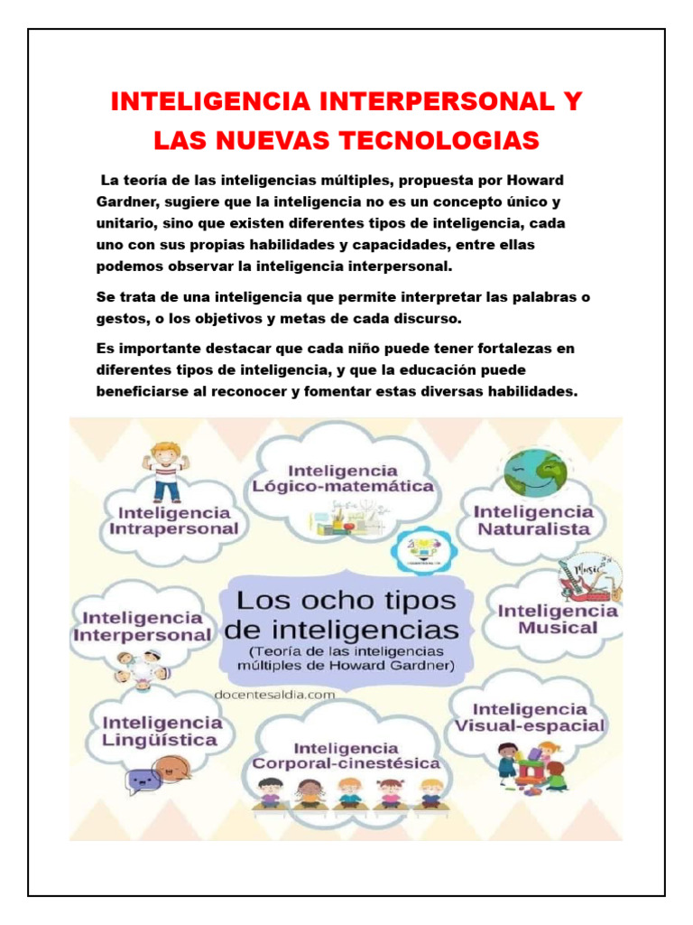 Inteligencia Interpersonal y Las Nuevas Tecnologias | PDF ...
