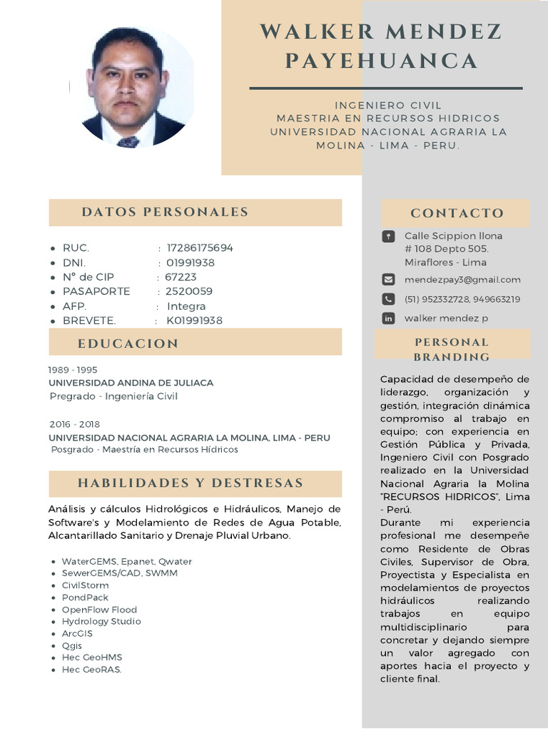modelo CV | PDF | Alcantarillado | Lima