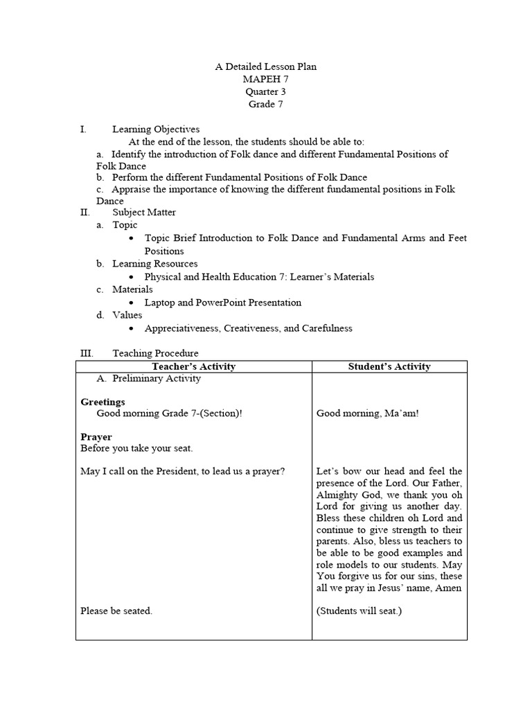 Introduction To Folk Dance and Fundamental Arms and Feet Positions ...