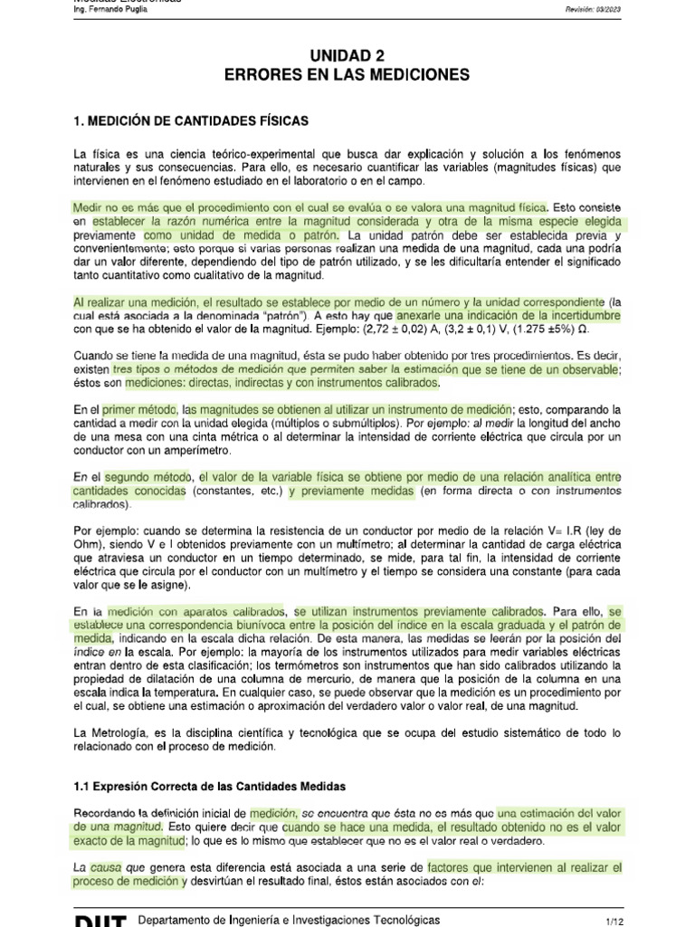U2 Errores en Las Mediciones | PDF