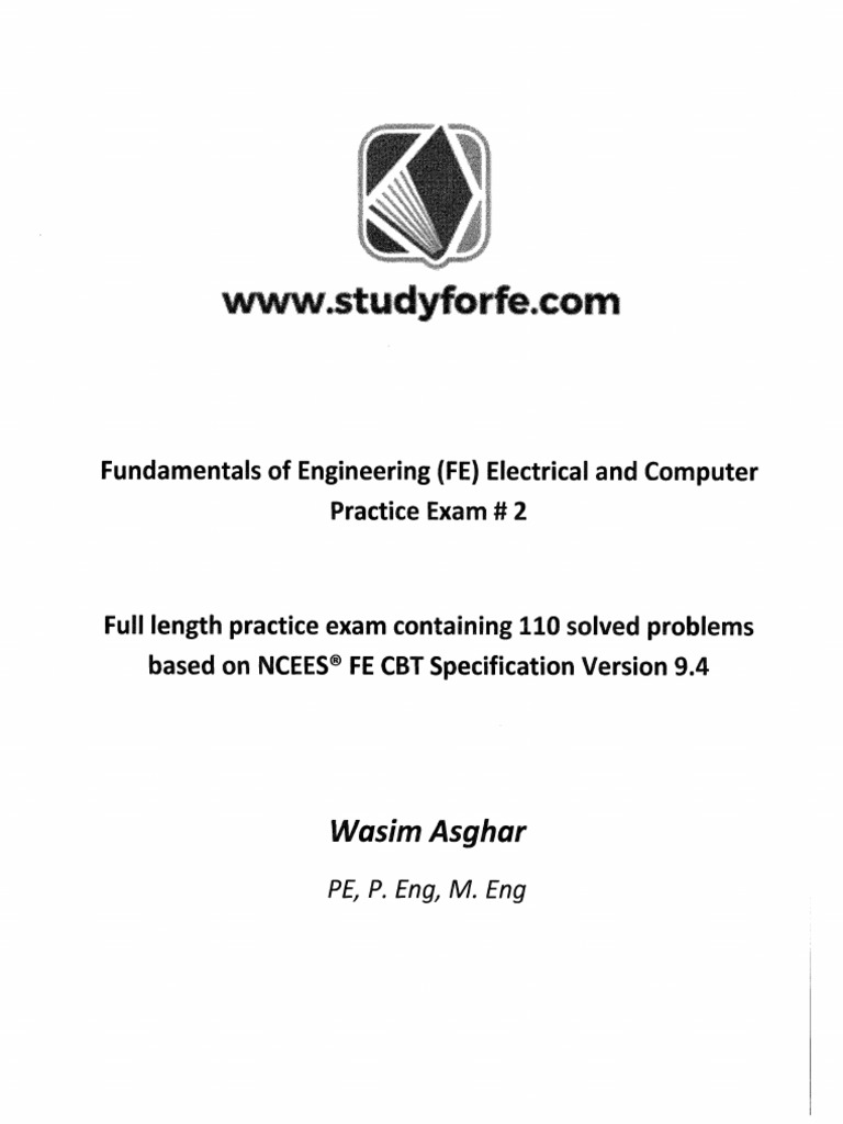 Fundamentals of Engineering Fe Electrical and Computer Practice Exam 2 PDF Free | PDF ...