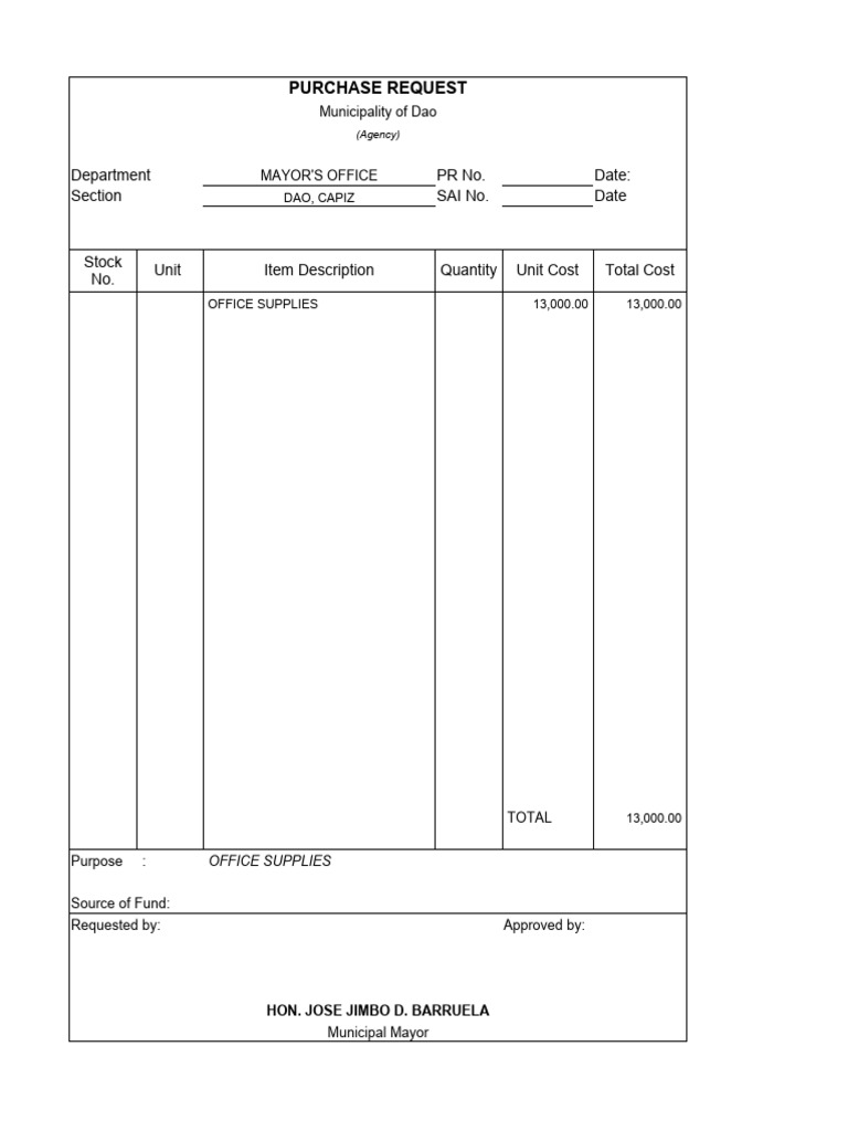 Purchase Request | PDF