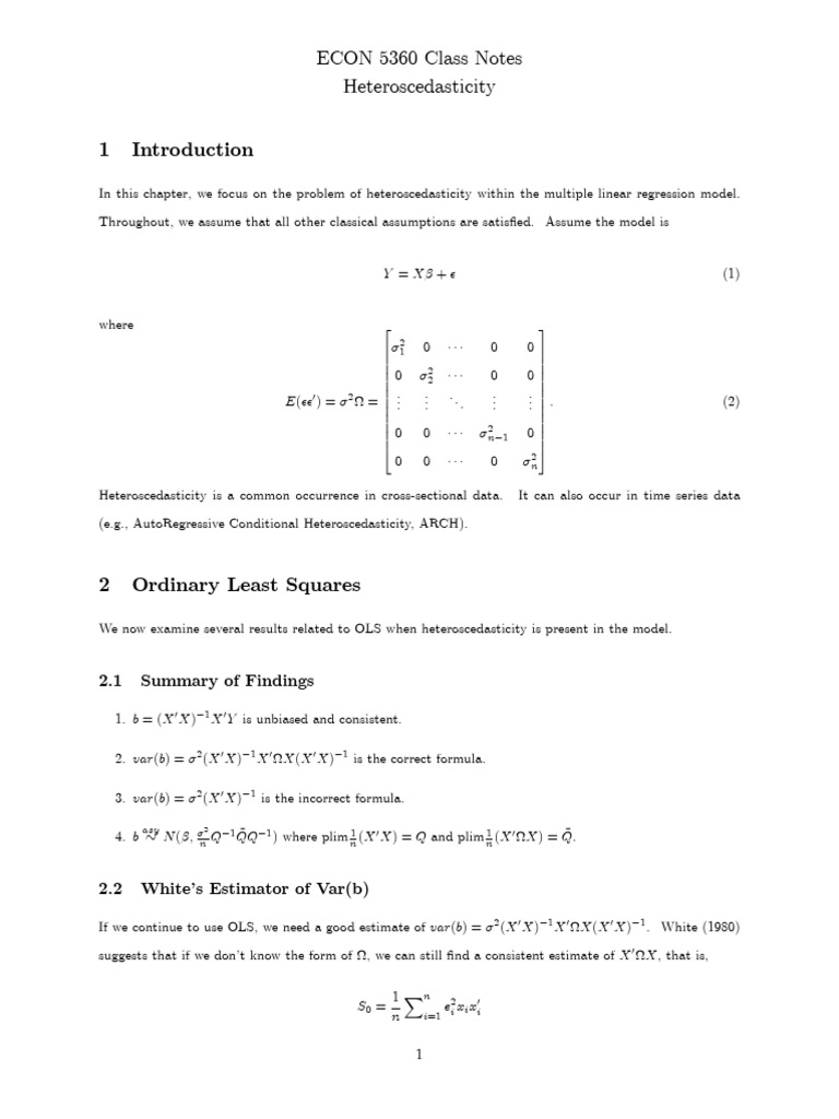 Lecture 1 Pdf Ordinary Least Squares Applied Statistics 1242