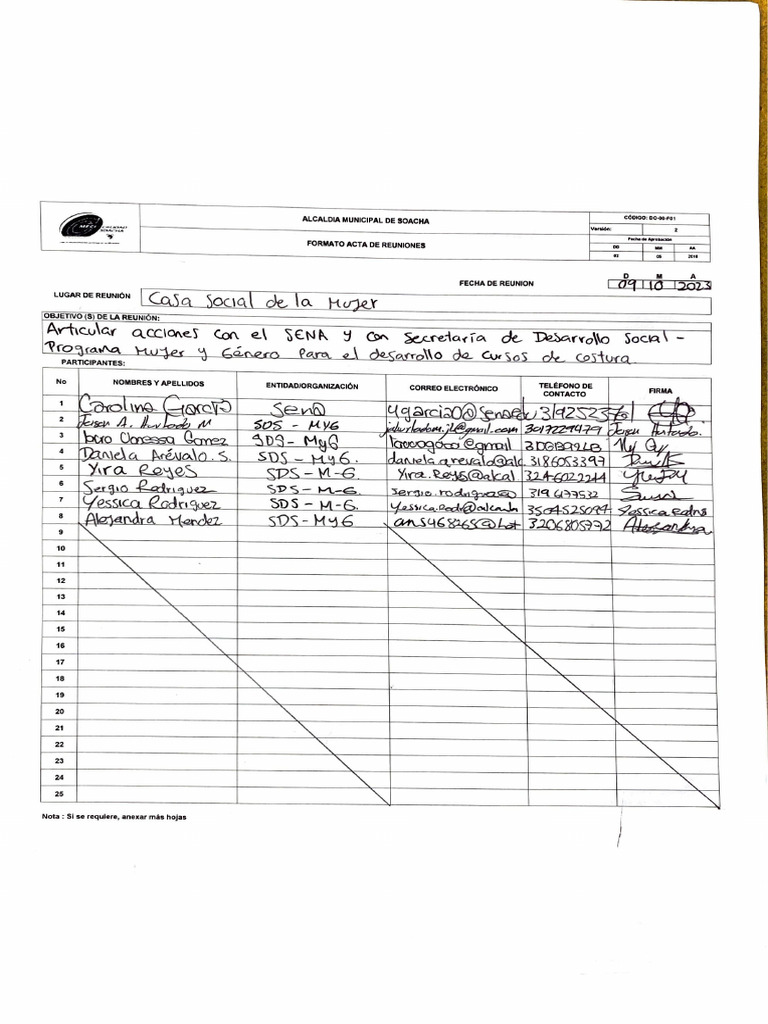 Articulación Sena 9 de Octubre de 2023 | PDF