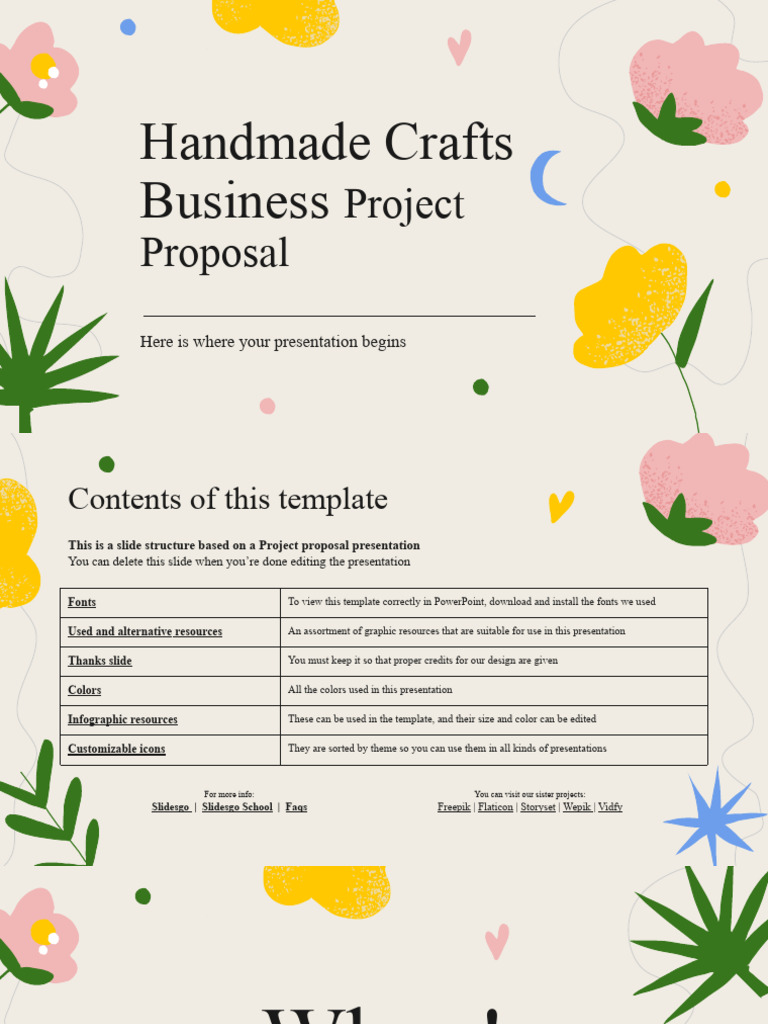 Handmade Crafts Business Project Proposal by Slidesgo | PDF | Planets | Planets In Astrology
