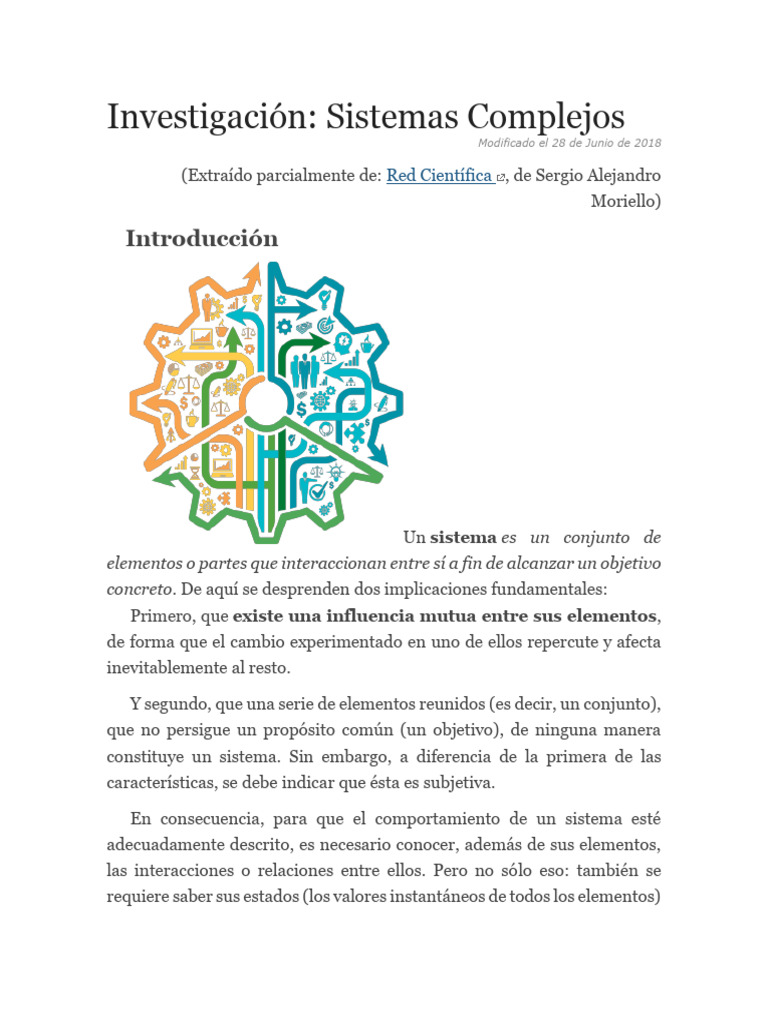 Lectura Sistemas Complejos | PDF | Teoría del caos | Fractal