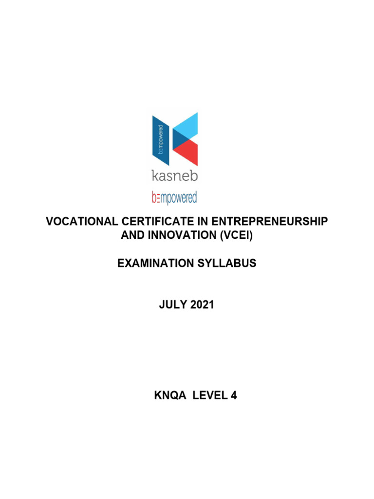 Vocational Certificate in Entrep and Innovation Final Syl Sept 2021 ...