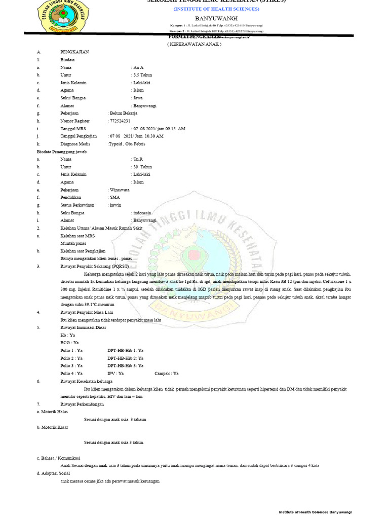 Askep Demam Typoid Evatul Hasanah | PDF | Kesehatan Holistik | Sains ...