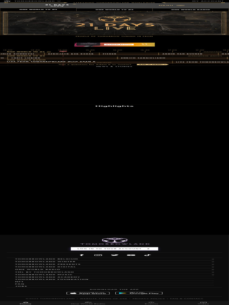 Tomorrowland Live Streaming Schedule | PDF | Annual Events | Music Events