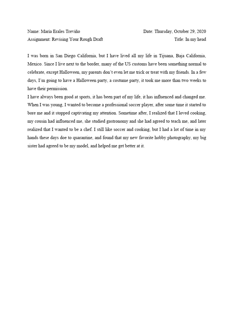 Revising Your Rough Draft - in My Head | PDF