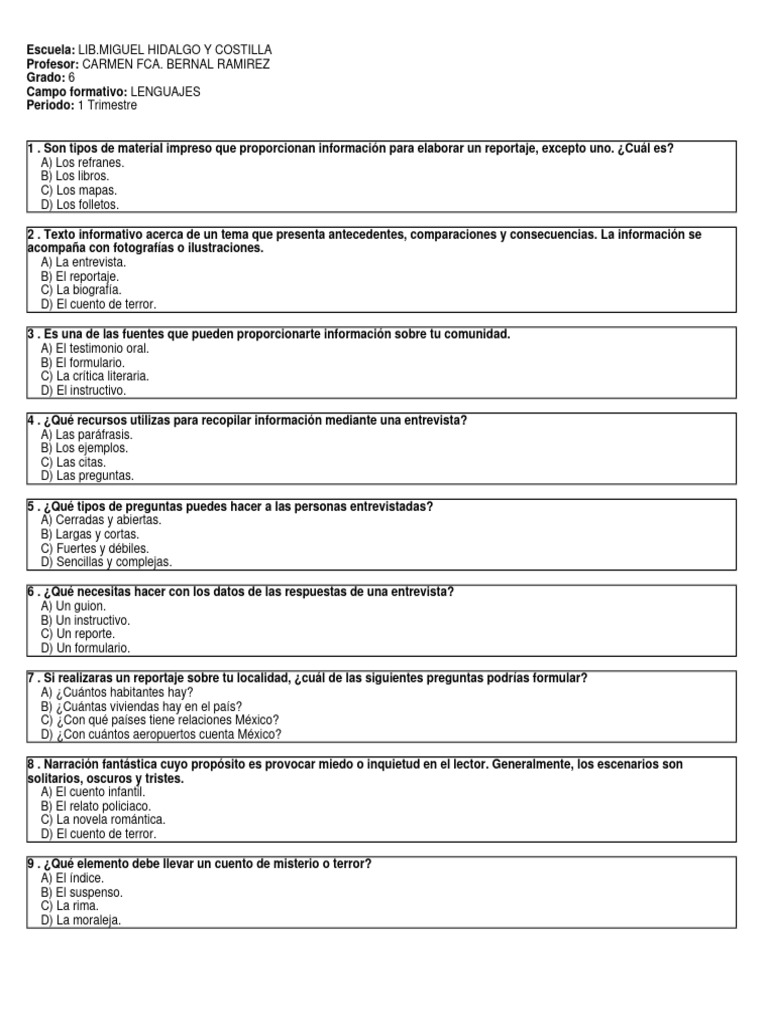 Lengua Jes 1 | PDF | Ensayos | Cuentos