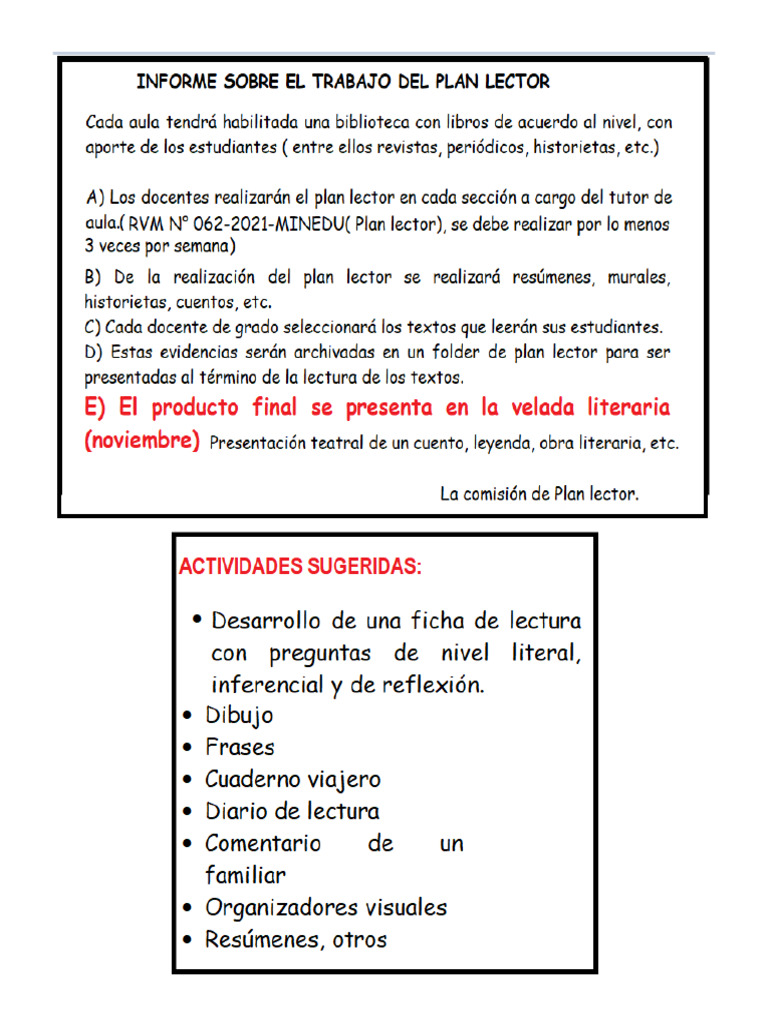 estrategias de plan lector | PDF
