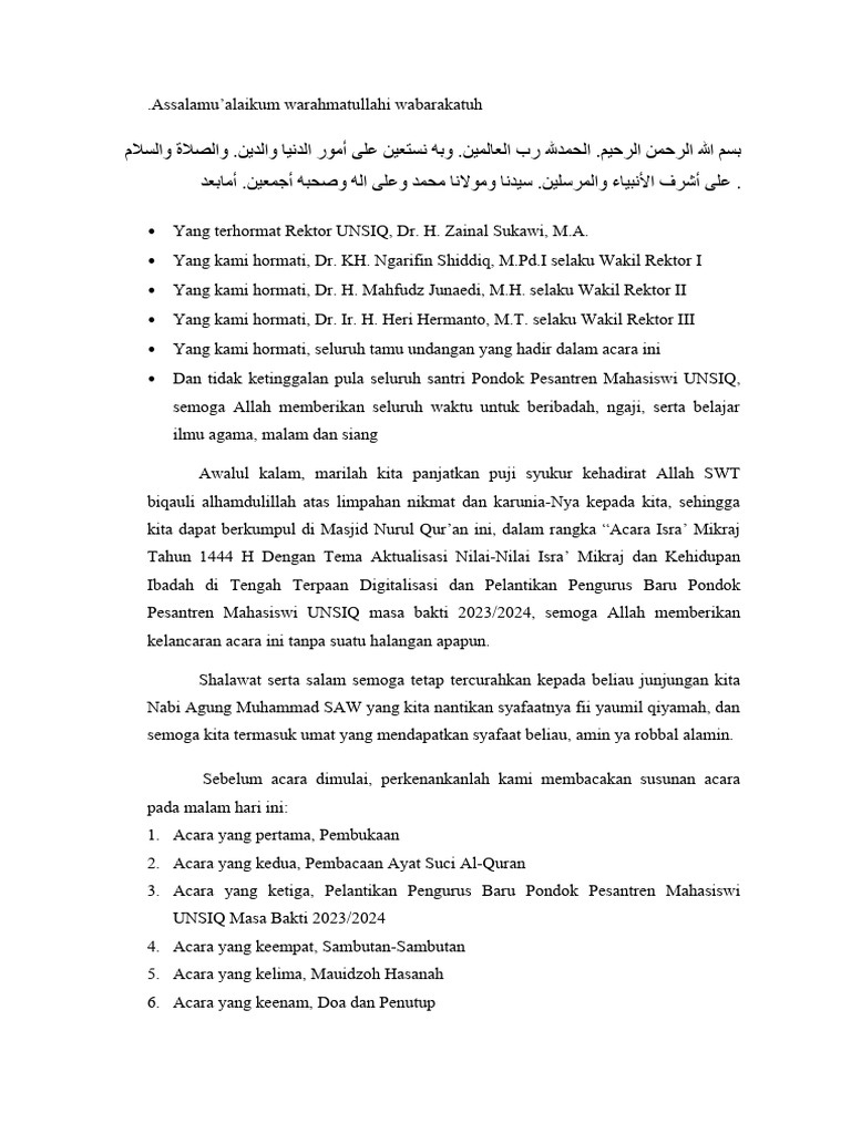 Teks MC Indonesia Full | PDF