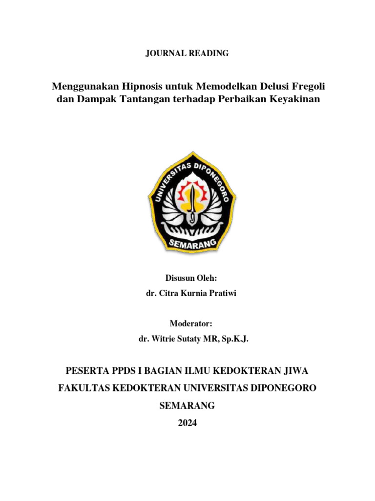 Hipnosis dan Delusi Fregoli | PDF | Filsafat | Pengembangan Diri