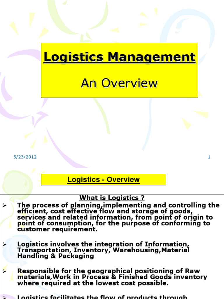 Logistics Management | PDF | Logistics | Warehouse
