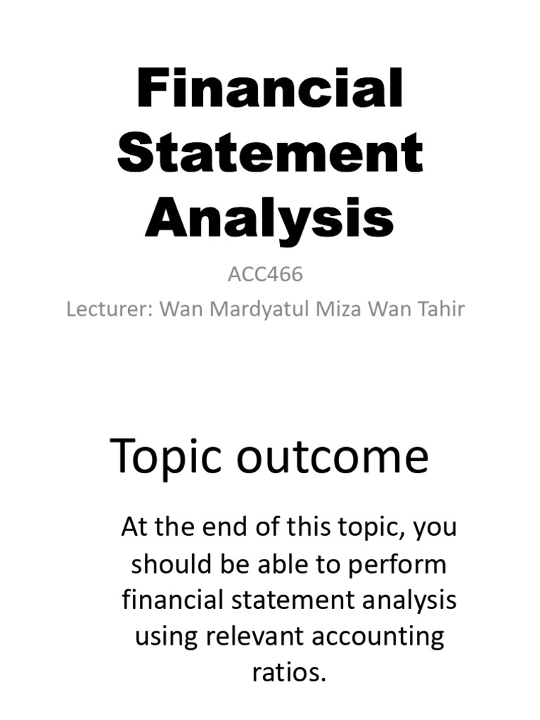 Topic 6 - FS Analysis | PDF | Leverage (Finance) | Revenue