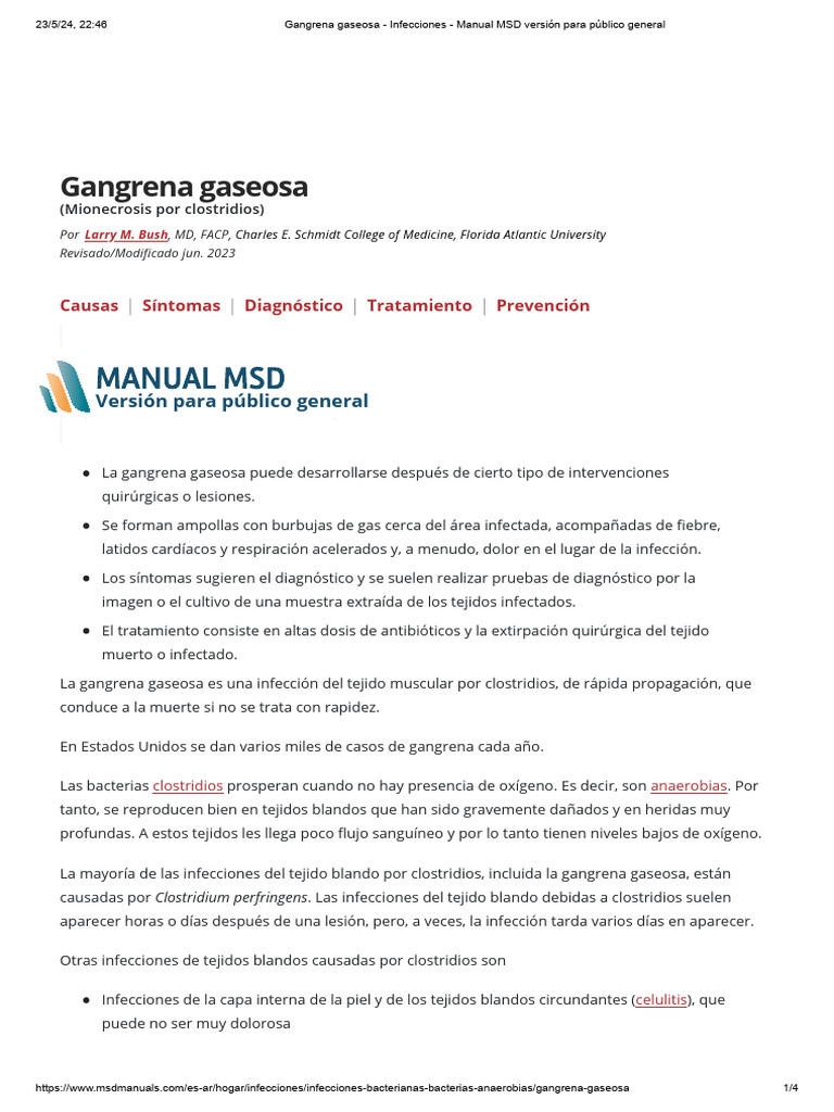 Gangrena Gaseosa - Infecciones - Manual MSD Versión para Público ...
