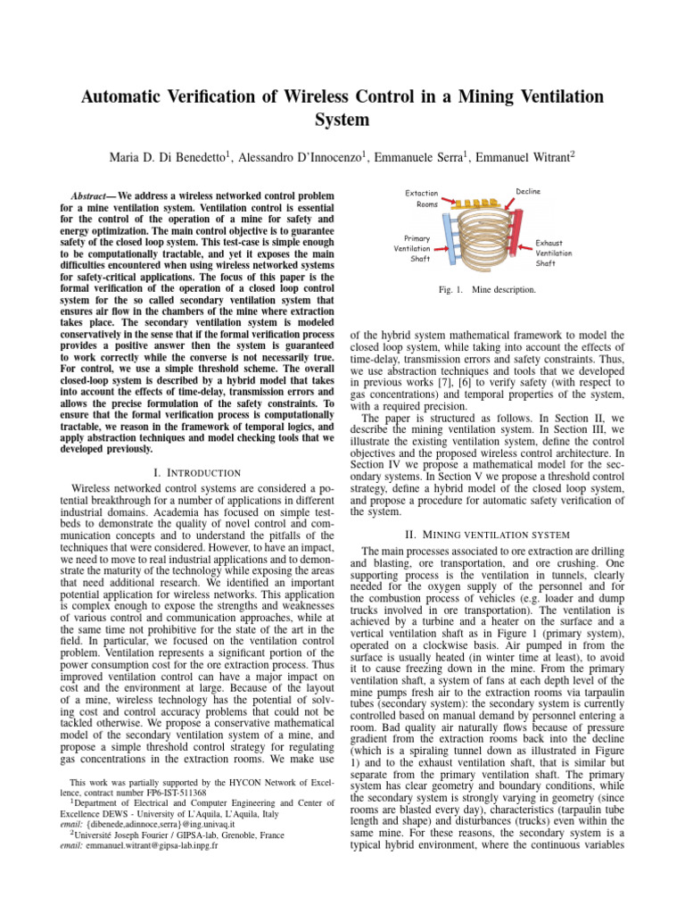 Wireless Control for Mine Ventilation | PDF | Automata Theory | Fluid ...