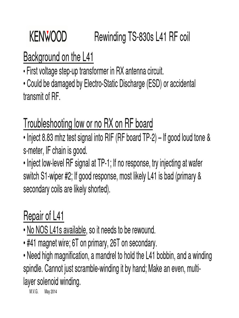 TS830S L41 Rewinding | PDF