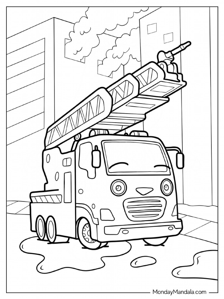 Frank The Fire Truck Next To Burning Building | PDF