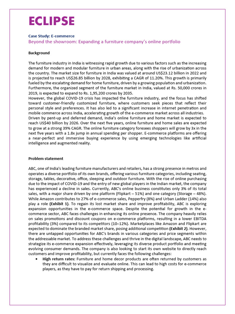 ECLIPSE_Case-Study | PDF | E Commerce | Retail