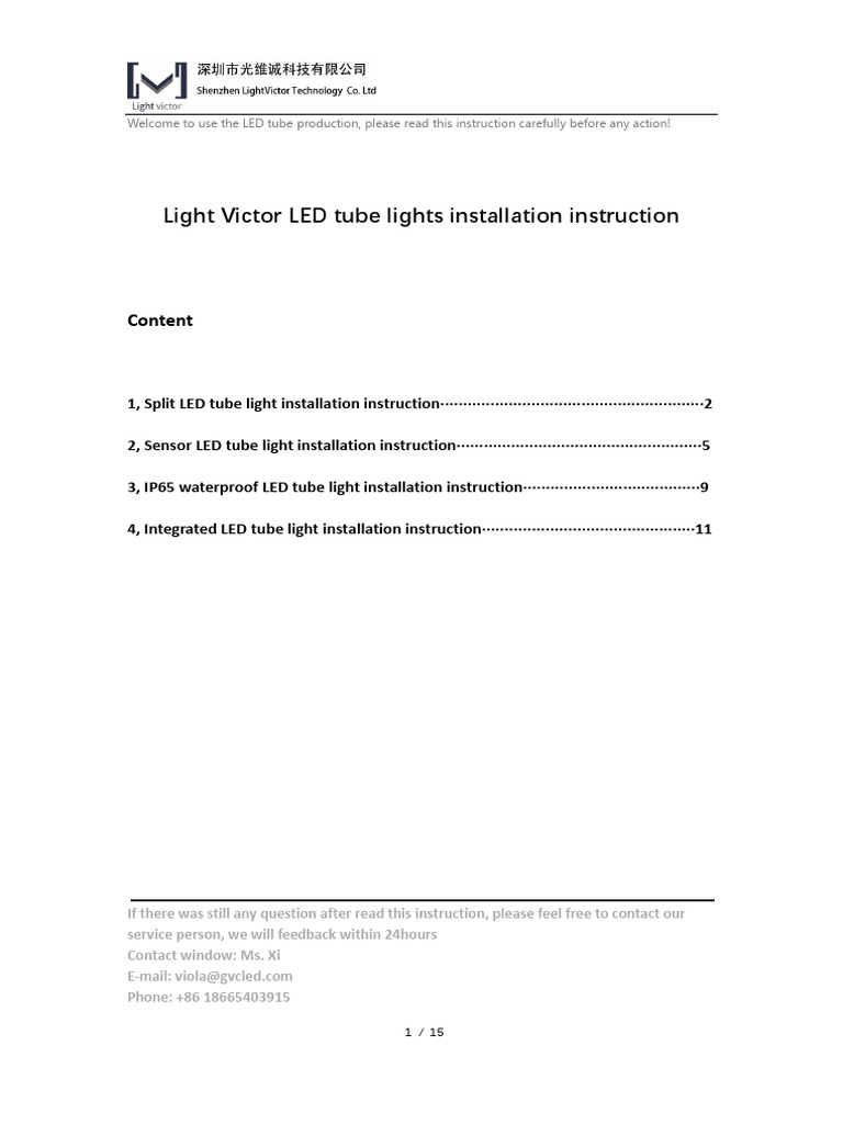 LED Tube Light Packing and Installation Instructionst6 | PDF | Vacuum ...