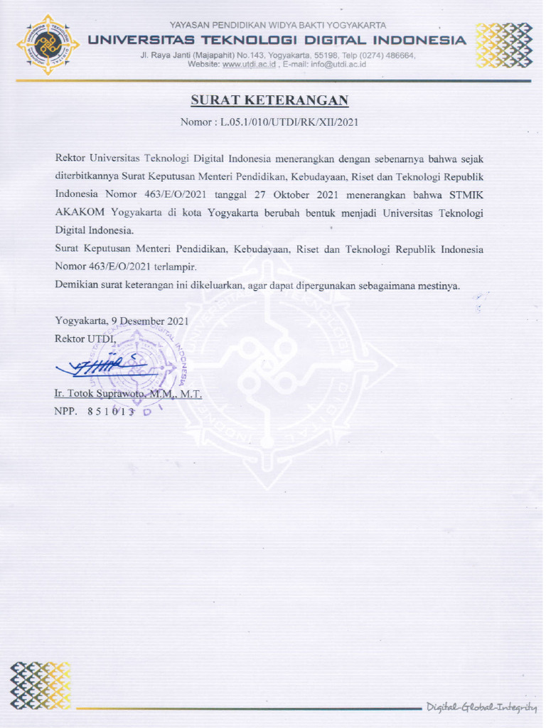 SK Rektor Perubahan Bentuk | PDF