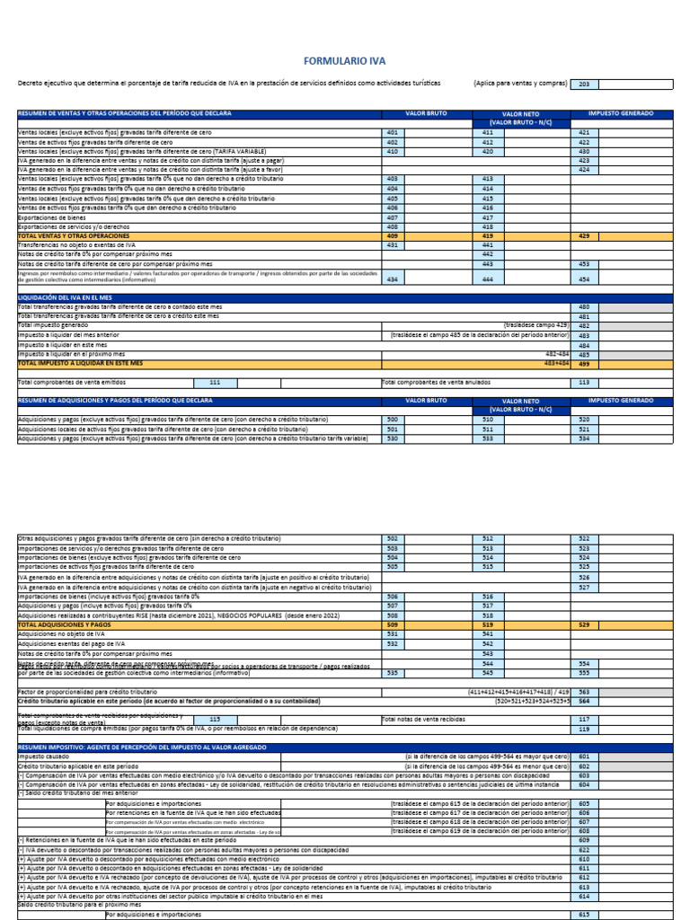 FORMULARIO IVA | PDF | Impuesto al valor agregado | Impuestos