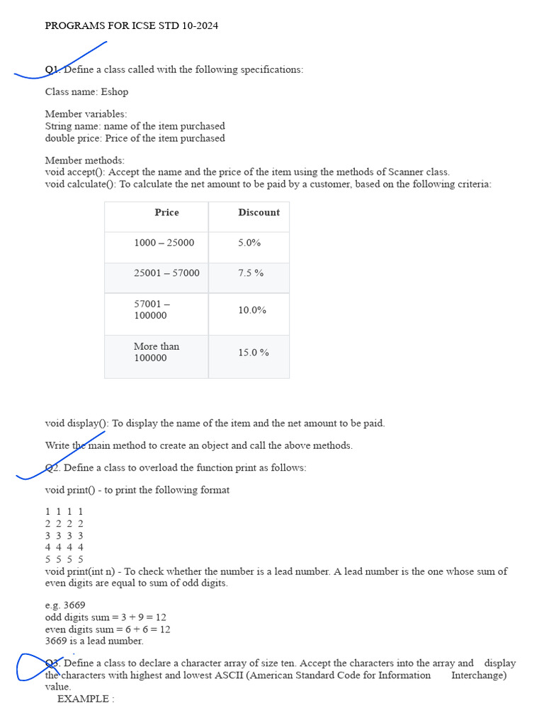 Programs For Icse STD 10 | PDF | String (Computer Science) | Letter Case