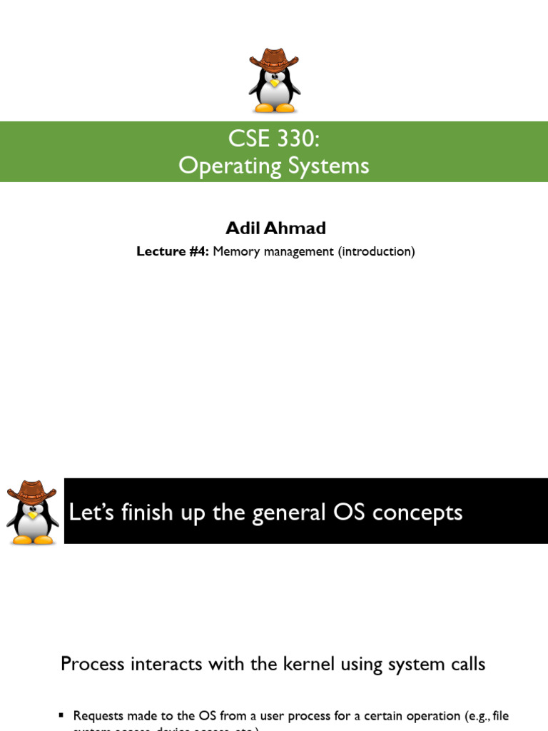 #4 (Memory Management Intro) | PDF | Process (Computing) | Operating System