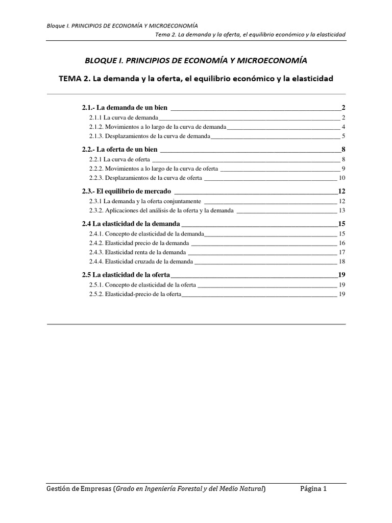 Demanda y Oferta en Ingeniería Forestal | PDF | Oferta y demanda | Elasticidad (economía)
