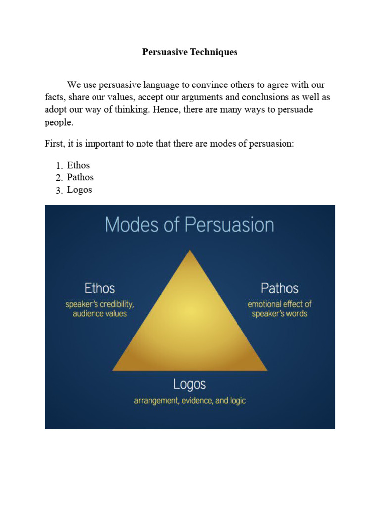 Persuasive Techniques notes | PDF | Persuasion | Argument