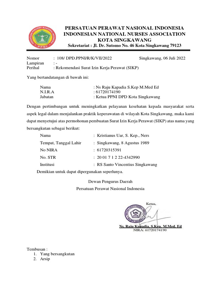 108 Rekomendasi SIKP Kristianus Uar | PDF