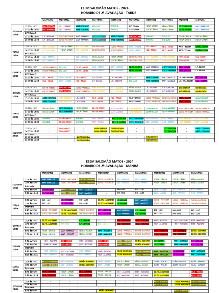 HORÁRIO 2 AVAL Proposta Revisada | PDF | Arte