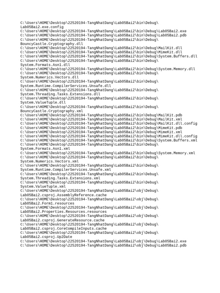 Lab05Bai2 Csproj FileListAbsolute | PDF | Software | Computer Libraries