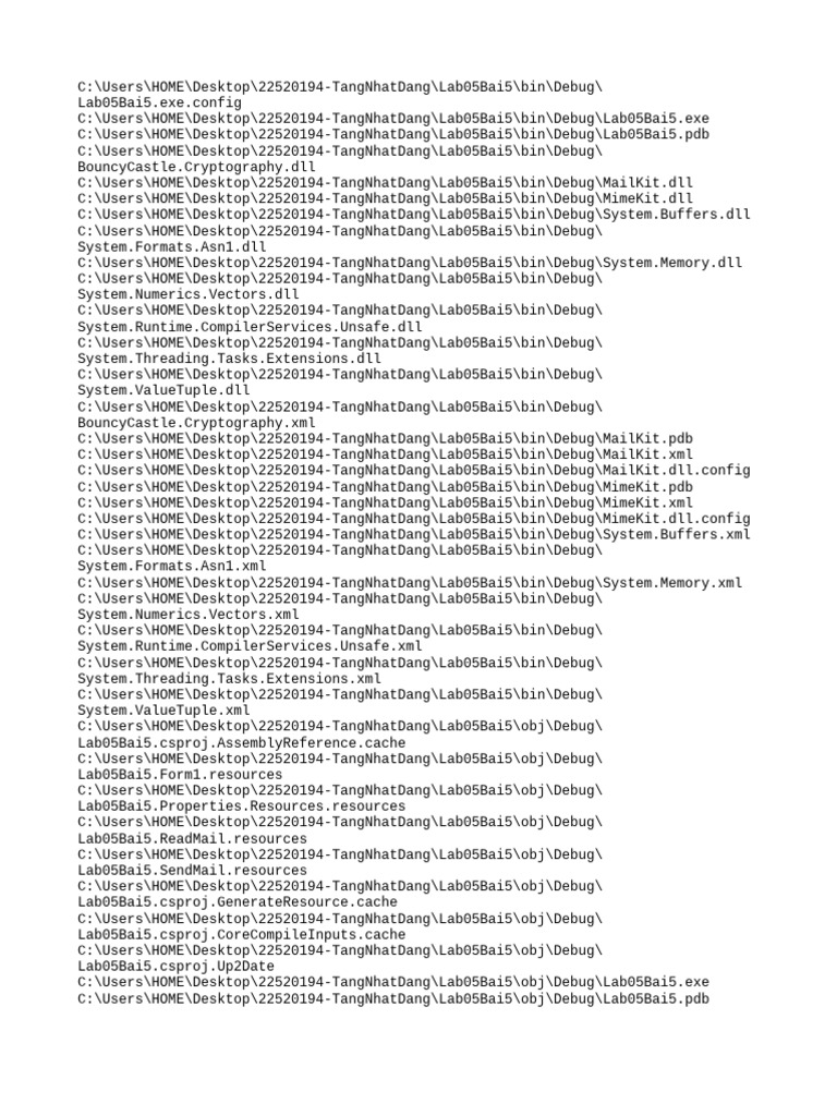 Lab05Bai5 Csproj FileListAbsolute | PDF | Software | Computer Libraries