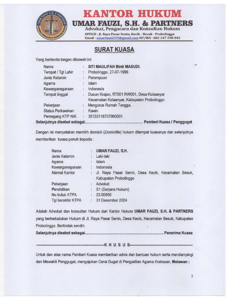 Surat Kuasa | PDF