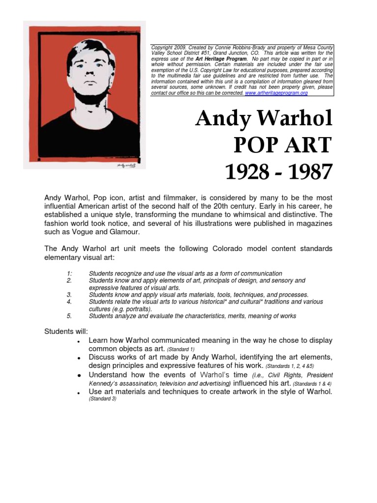 Andy Warhol Pop Art 1928 - 1987 | PDF | Andy Warhol | Paintings